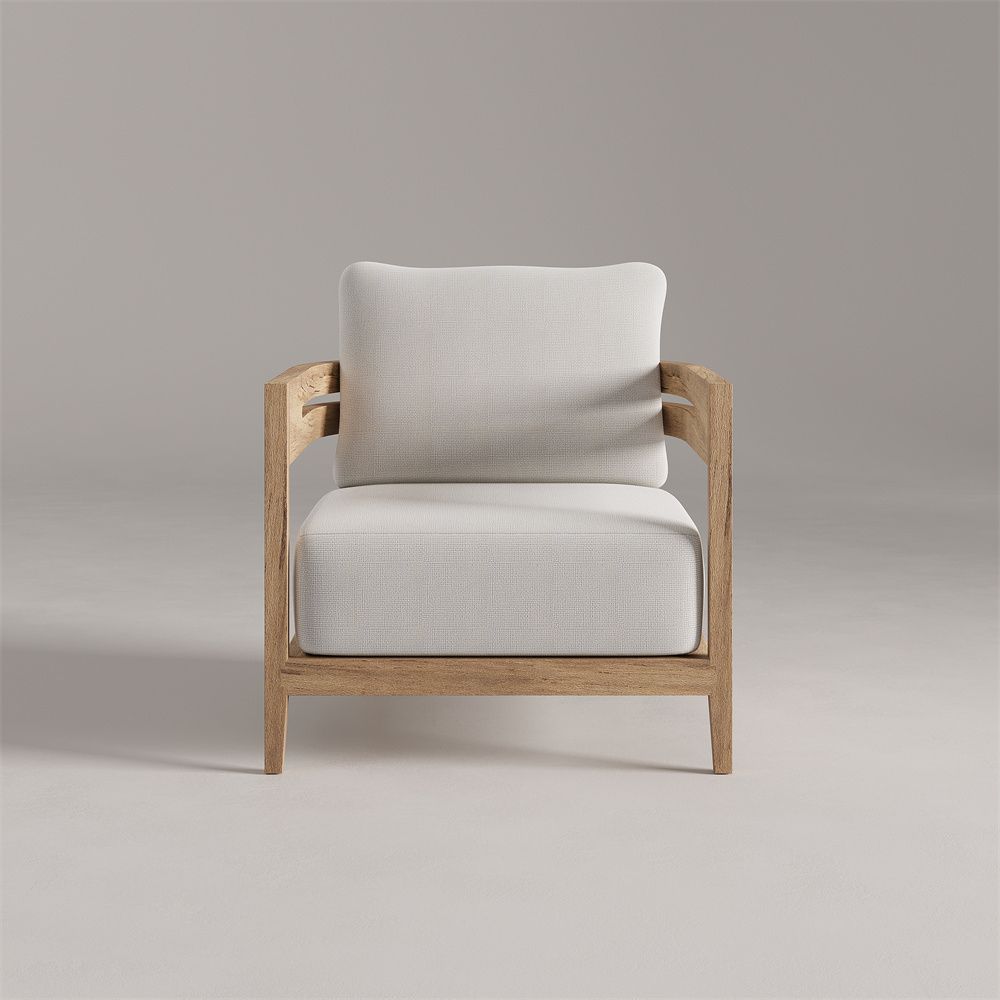Oscar Outdoor Teak Wood Single Sofa – Modern Concept